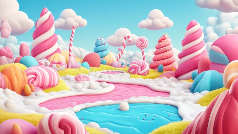 This Vibrant Abstract Landscape Features Soft Clouds, Beautiful ...