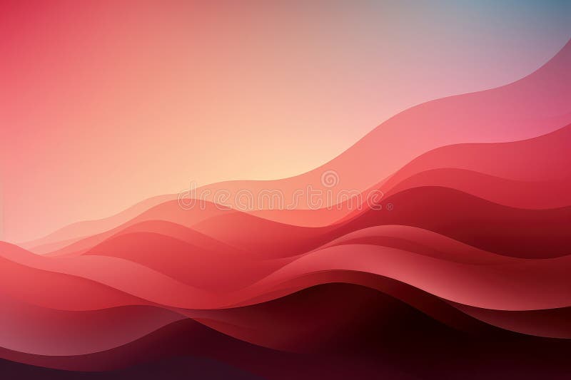 Abstract Red Landscape with Smooth Flowing Curves and Gradients Stock ...