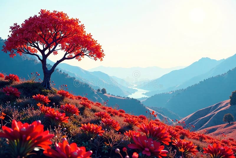 Vibrant Abstract Landscape a Stunning Digital Art Composition Featuring ...