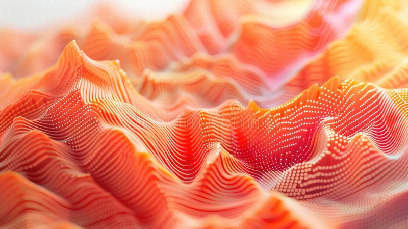 Vibrant Abstract Landscape with Undulating Orange Waves 3d Rendering Image, Ai Generated Stock ...
