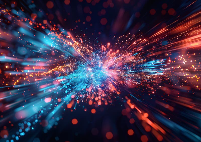 Vibrant Abstract Light Burst with Dynamic Motion Effects in a Dark ...