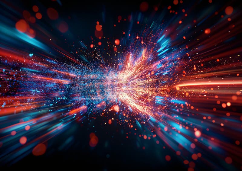 Vibrant Abstract Light Burst with Dynamic Motion Effects in a Dark ...