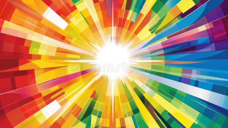 Vibrant Abstract Light Explosion in Rainbow Colors Stock Photo - Image ...