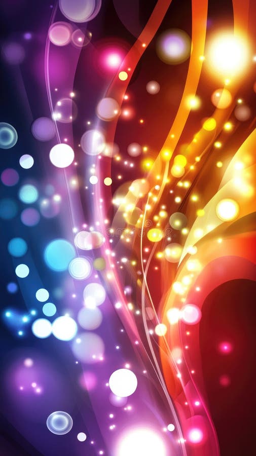 Vibrant Abstract Light Streams with Glowing Bokeh Effect. Stock Photo ...