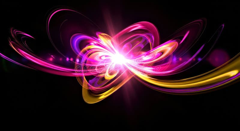 Vibrant Abstract Light Swirls in Dynamic Pink and Yellow Patterns on ...