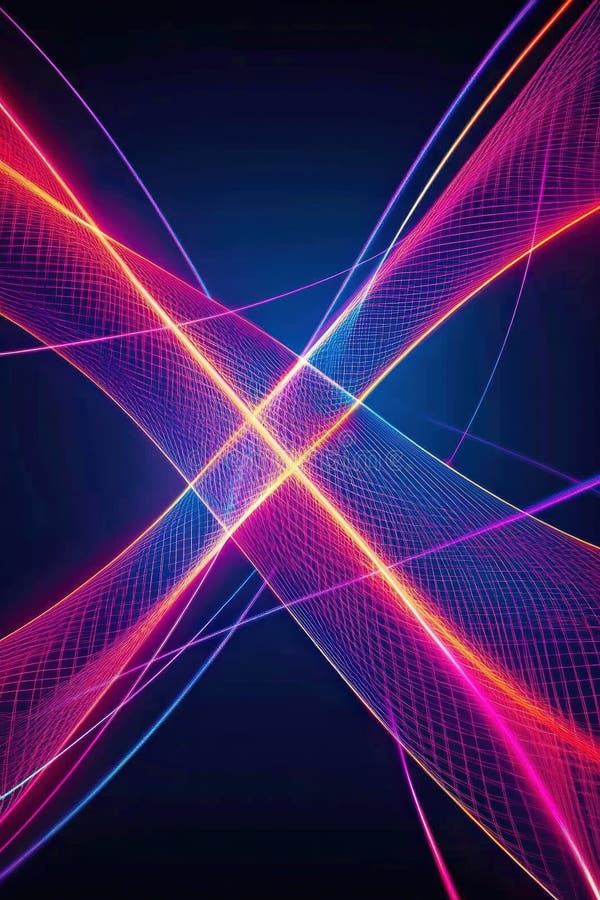 Vibrant Abstract Light Trails Creating a Dynamic Visual Pattern Stock ...