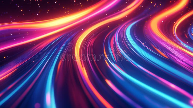 Vibrant Abstract Light Trails in Motion Create Energetic Background for ...