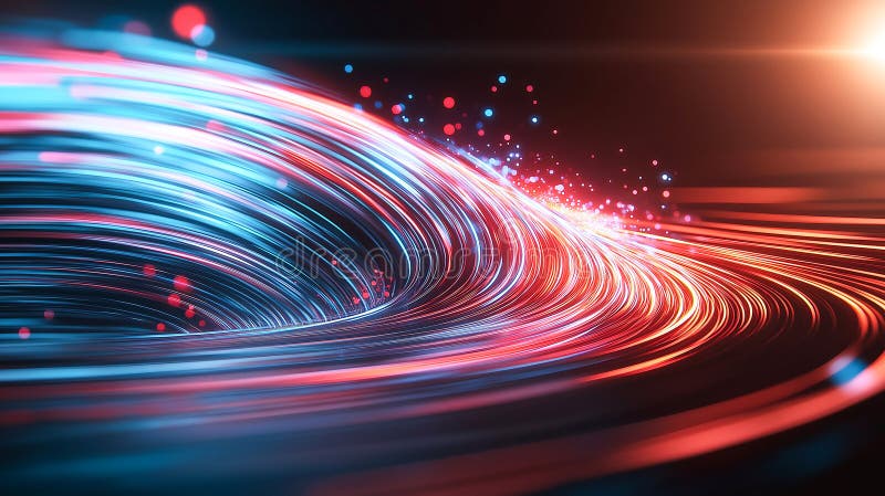 Abstract Red Glowing Lines Create Dynamic Flowing Pattern Stock Photos ...