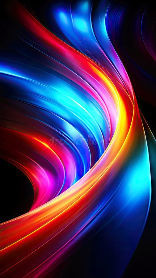 Vibrant Abstract Light Wave Background. Dynamic Neon Flow Stock ...