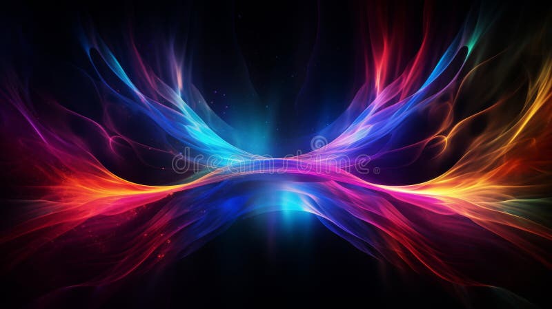 Vibrant Abstract Light Waves Intersection in a Colorful Space Artwork ...