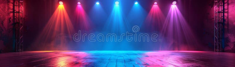 Vibrant Abstract Lighting Effects on an Empty Stage, Perfect for ...