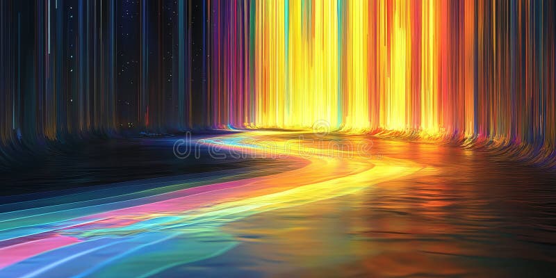 Vibrant Abstract Lightscape with Dynamic Neon Colors and Fluid Motion ...