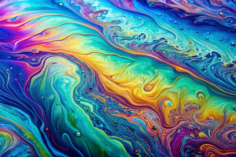 Vibrant Abstract Liquid Swirls in Macro View Colorful Patterns ...