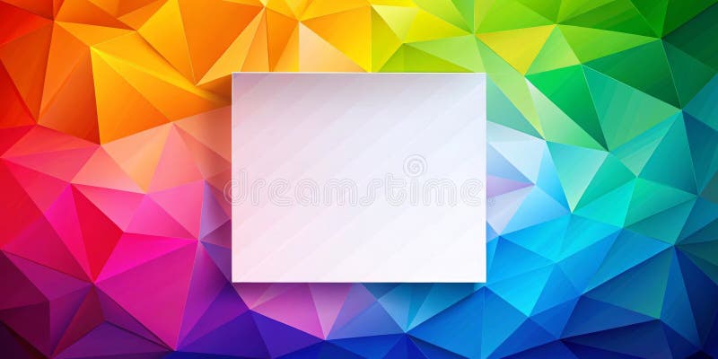 Vibrant Abstract Low Poly Background with Blank Square for Text or ...
