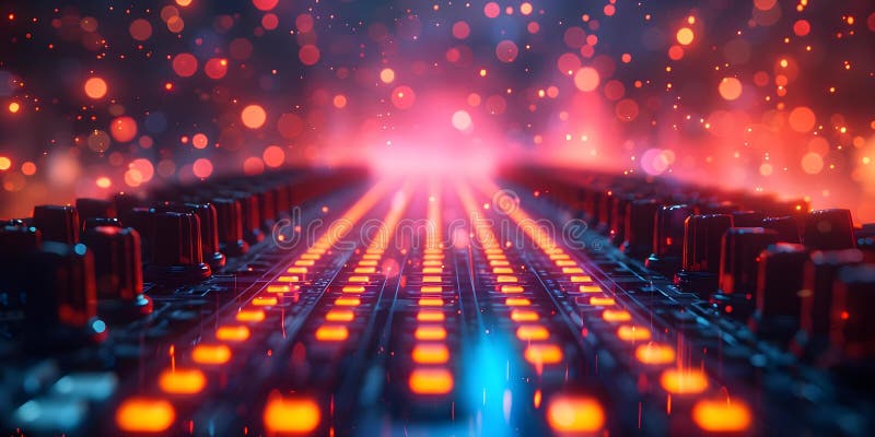 Vibrant Abstract Music Scene with Glitchy Synths and Bold Percussion ...