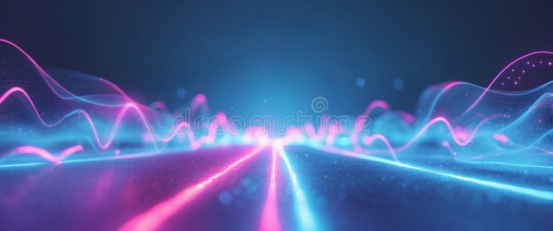 Vibrant Abstract Neon Light Strip with Glowing Energy Effect in Fantasy ...