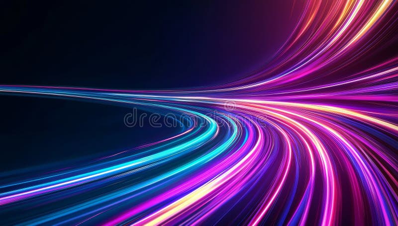 Vibrant Abstract Neon Streaks Creating Futuristic Warp Effect Stock ...