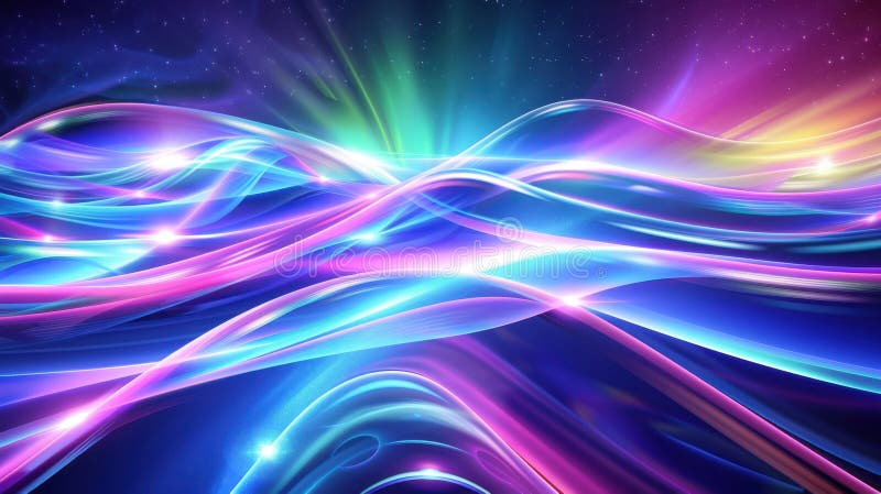 Vibrant Abstract Neon Waves Background with Radiant Colors Stock Image ...