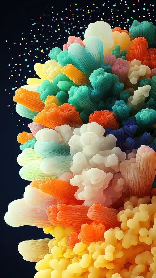 Vibrant Abstract Organic Structure with Colorful Fluid Forms Stock ...