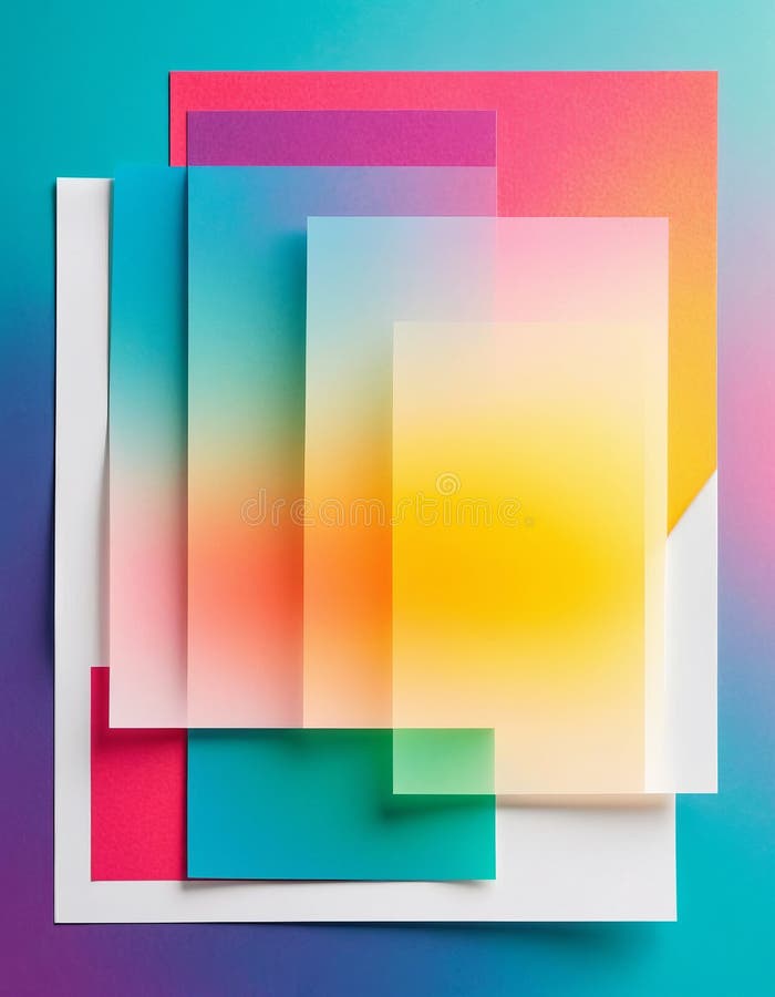 Vibrant Abstract Overlapping Gradient Paper Art with Bold Colors Stock ...