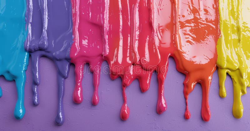 Vibrant Abstract Paint Drips Stock Illustration - Illustration of color ...