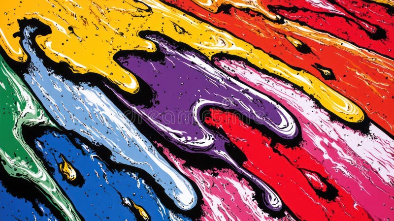 Vibrant Abstract Paint Drips in Multiple Colors Creating a Dynamic ...
