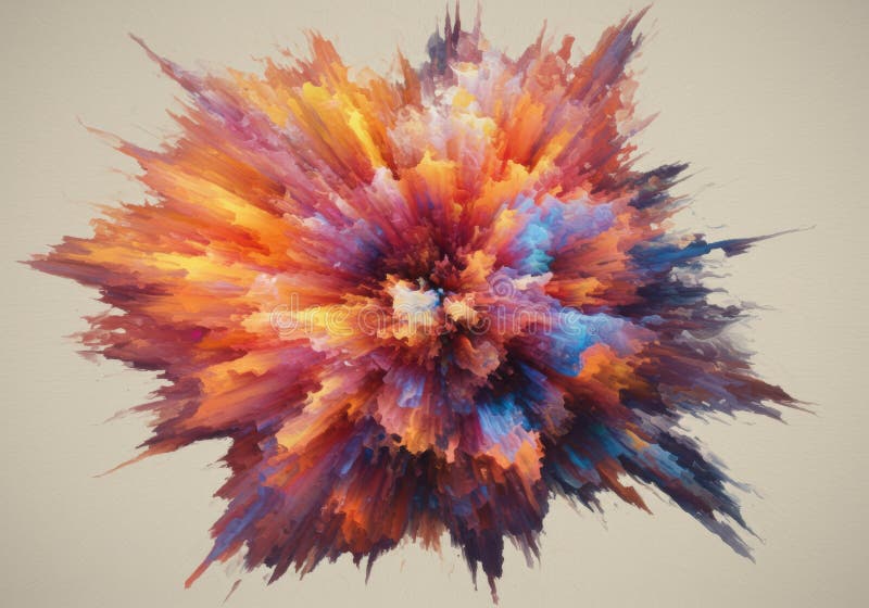 Vibrant Abstract Paint Explosion with Dynamic Color Bursts on Neutral ...