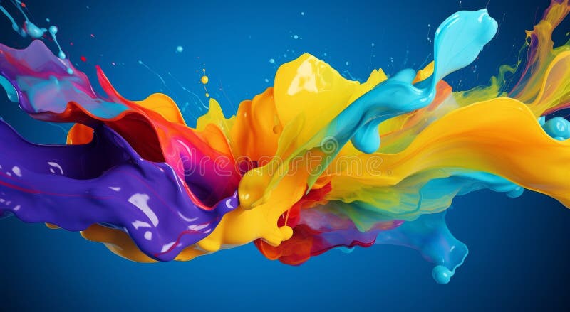Vibrant Abstract Paint Splash Stock Illustration - Illustration of ...