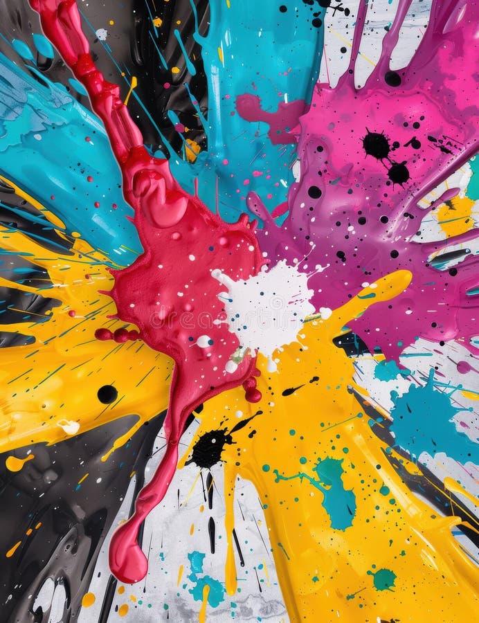 Vibrant Abstract Paint Splash Stock Illustration - Illustration of ...
