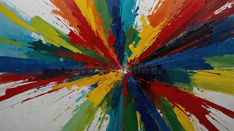 Vibrant Abstract Paint Splatter Explosion with Multicolored Strokes on ...