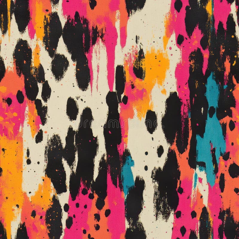 Vibrant Abstract Paint Splatter Pattern with Bold Colors and Dynamic ...