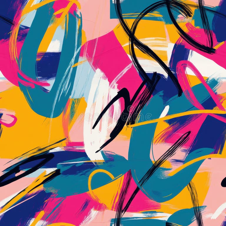 Vibrant Abstract Paint Strokes with Bold Colors and Dynamic Brushwork. Stock Image - Image of ...