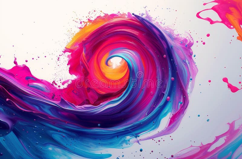 Vibrant Abstract Paint Swirl Stock Illustration - Illustration of ...