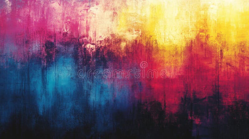 Vibrant Abstract Painting with Bold Color Palette Stock Illustration ...