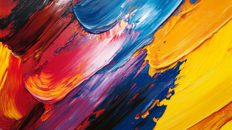 Vibrant Abstract Painting with Bold Color Strokes Stock Illustration ...