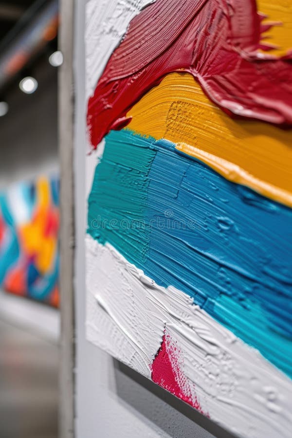 Vibrant Abstract Painting with Bold Colors Stock Illustration ...