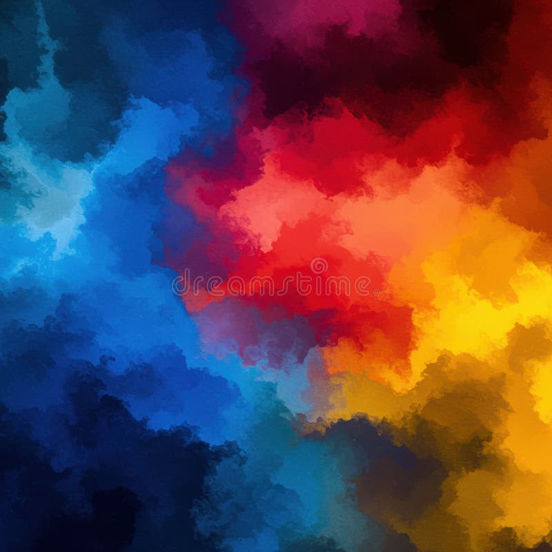 Vibrant Abstract Painting with Bold Colors and Dynamic Brush Strokes ...