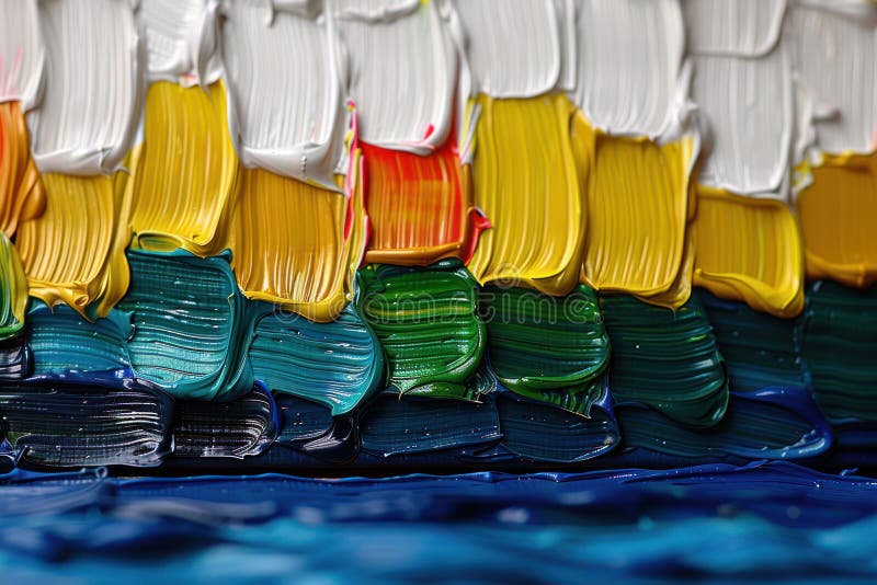 Colorful Abstract Painting with Rough Texture and Overlapping Layers on ...