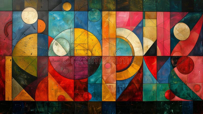 Vibrant Abstract Painting with Diverse Colors and Shapes Stock Image ...