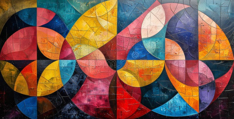 Vibrant Abstract Painting with Diverse Colors and Shapes Stock Photo ...