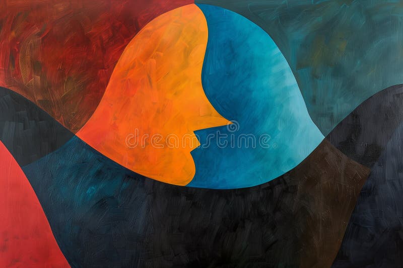 Fluid Abstract Painting with Intertwined Colors - Symbolizing Emotional ...