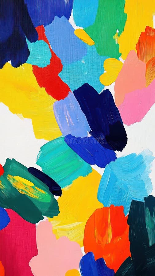 A Vibrant Abstract Painting Featuring Bold, Colorful Brush Strokes ...