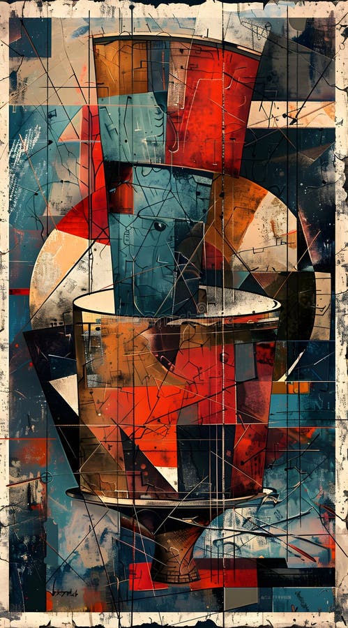 Rectangular Art Painting with a Circular Pattern in Electric Blue Stock ...