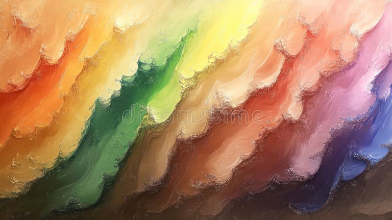 A Vibrant Abstract Painting Featuring Flowing Colors in a Wave-like ...