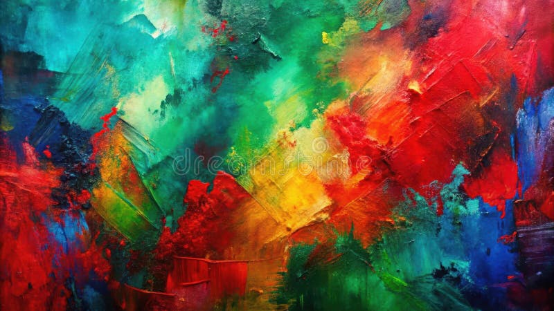 Vibrant Abstract Painting with Impasto Texture and Bold Color Palette ...
