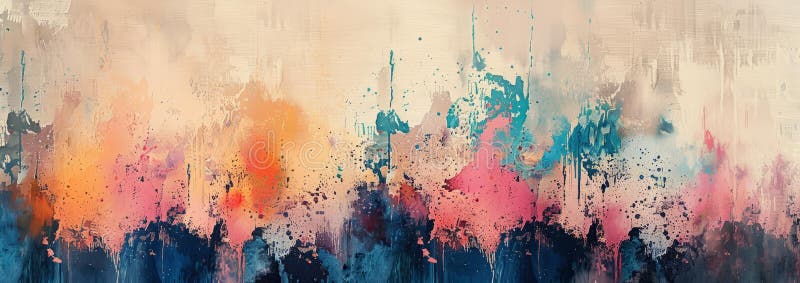 Vibrant Abstract Painting: Modern Art Background with Splashes and ...
