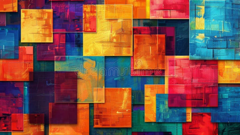 Vibrant Abstract Painting with Multitude of Colors Stock Image - Image ...
