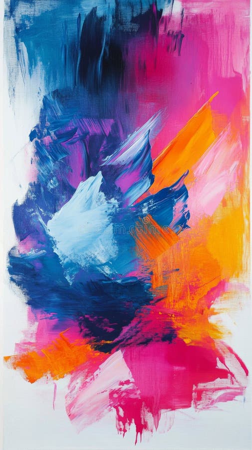 Vibrant Abstract Painting Showcasing Dynamic Colors and Textures in ...