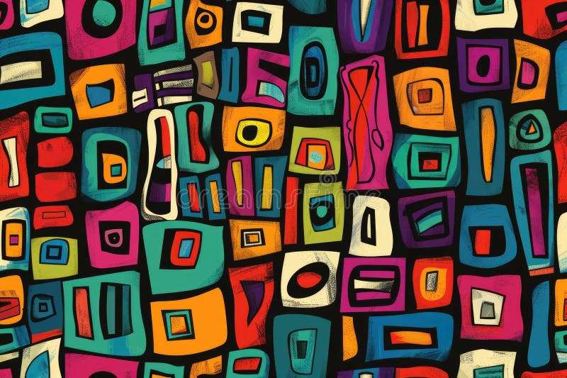 Vibrant Abstract Painting with Squares and Rectangles, Perfect for ...