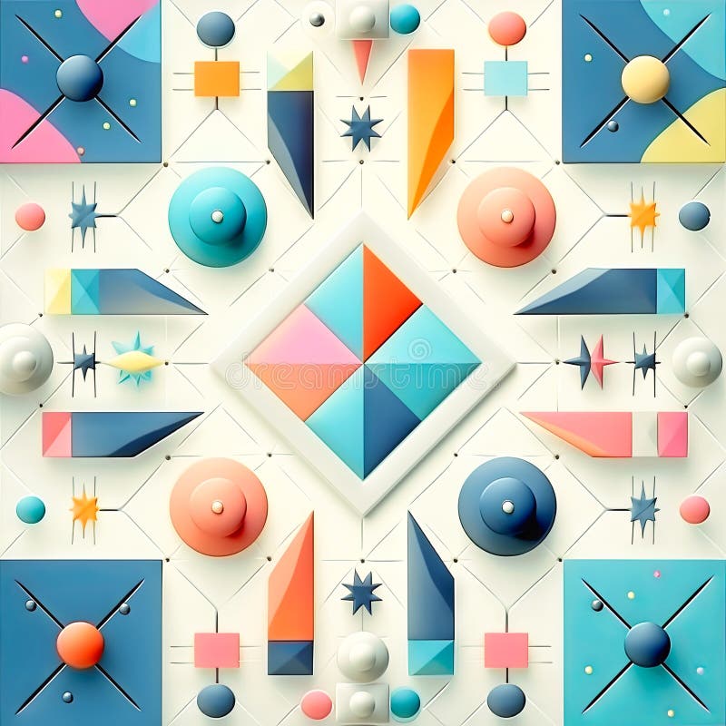 Vibrant Abstract Painting with Star in Center Stock Image - Image of ...